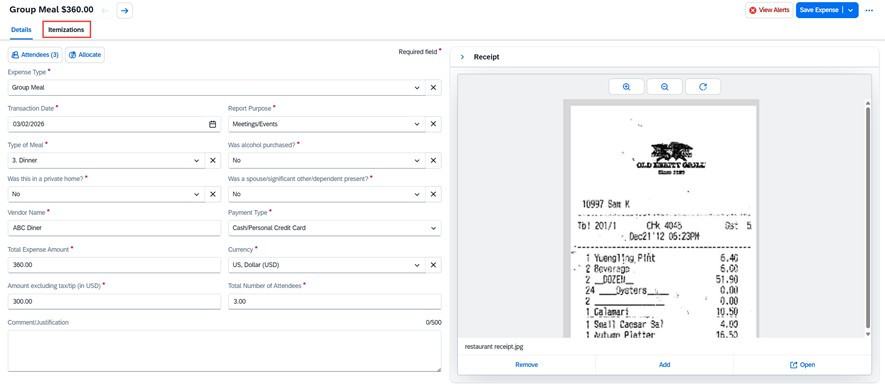 Expensing Group Meals in Concur | Finance Training
