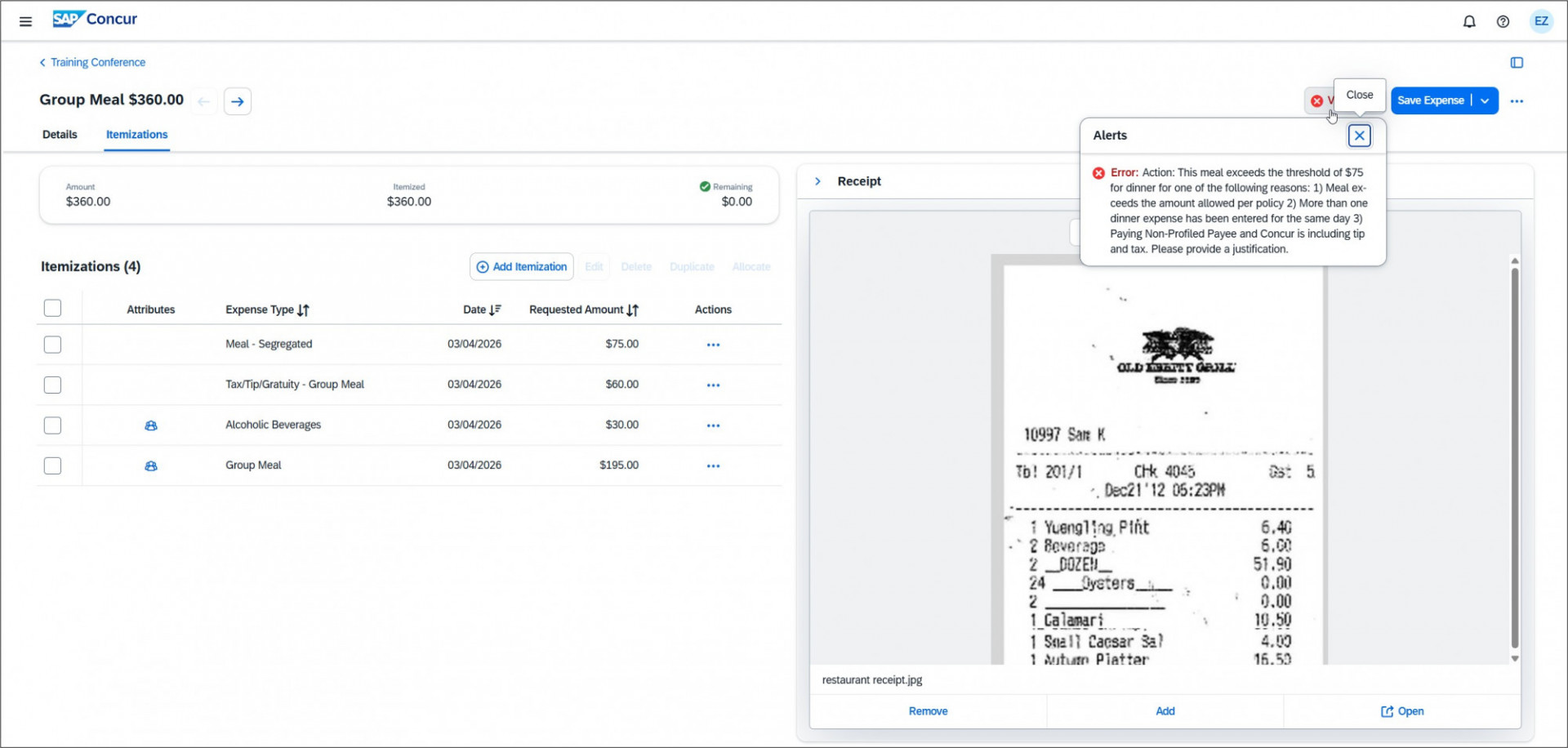 Expensing Group Meals in Concur | Finance Training